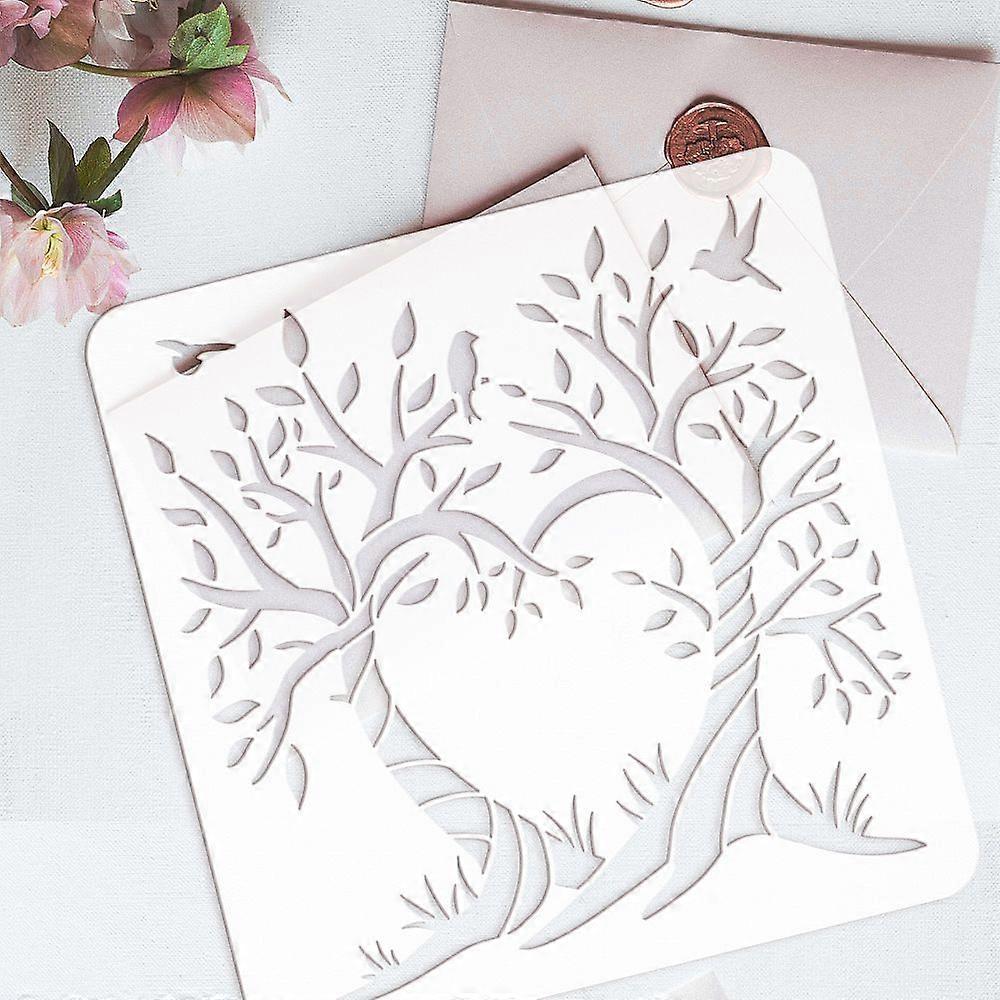 Love Tree Painting Stencil 11.8x11.8inch Reusable Two Trees Drawing ...