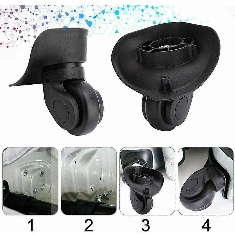 Pair of luggage casters universal spare parts multi-directional rubber ...