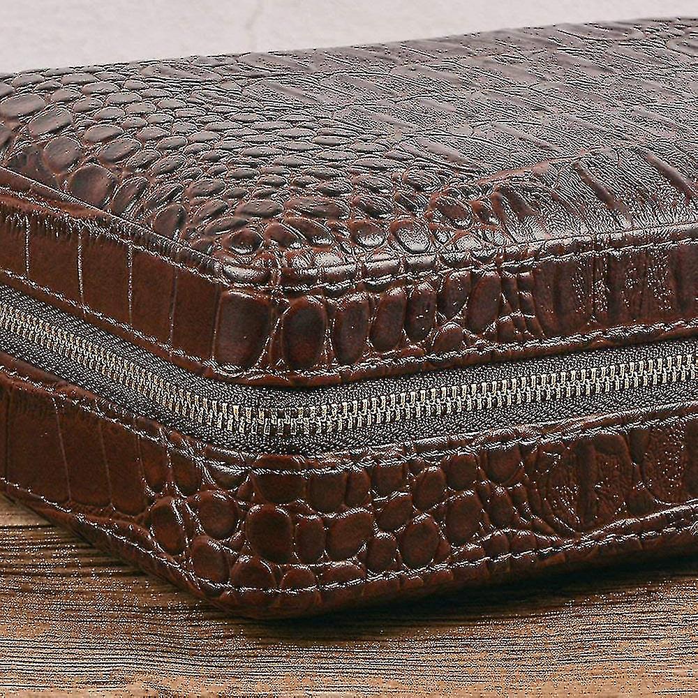 Leather Travel Cigar Humidor Case, Portable Cedar Wood With Humidifier ...