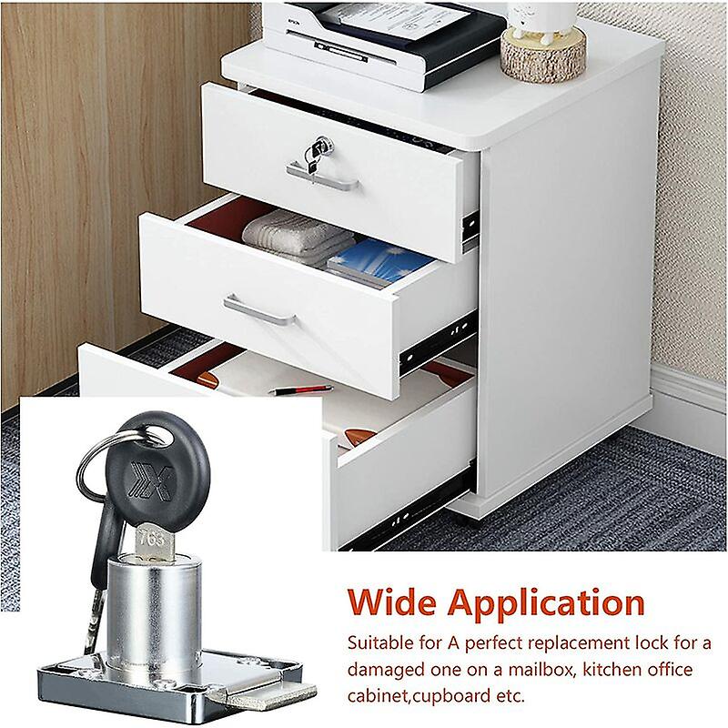 2 Packs Office Drawer Lock, Cylinder Cabinet Lock Use To Close ...