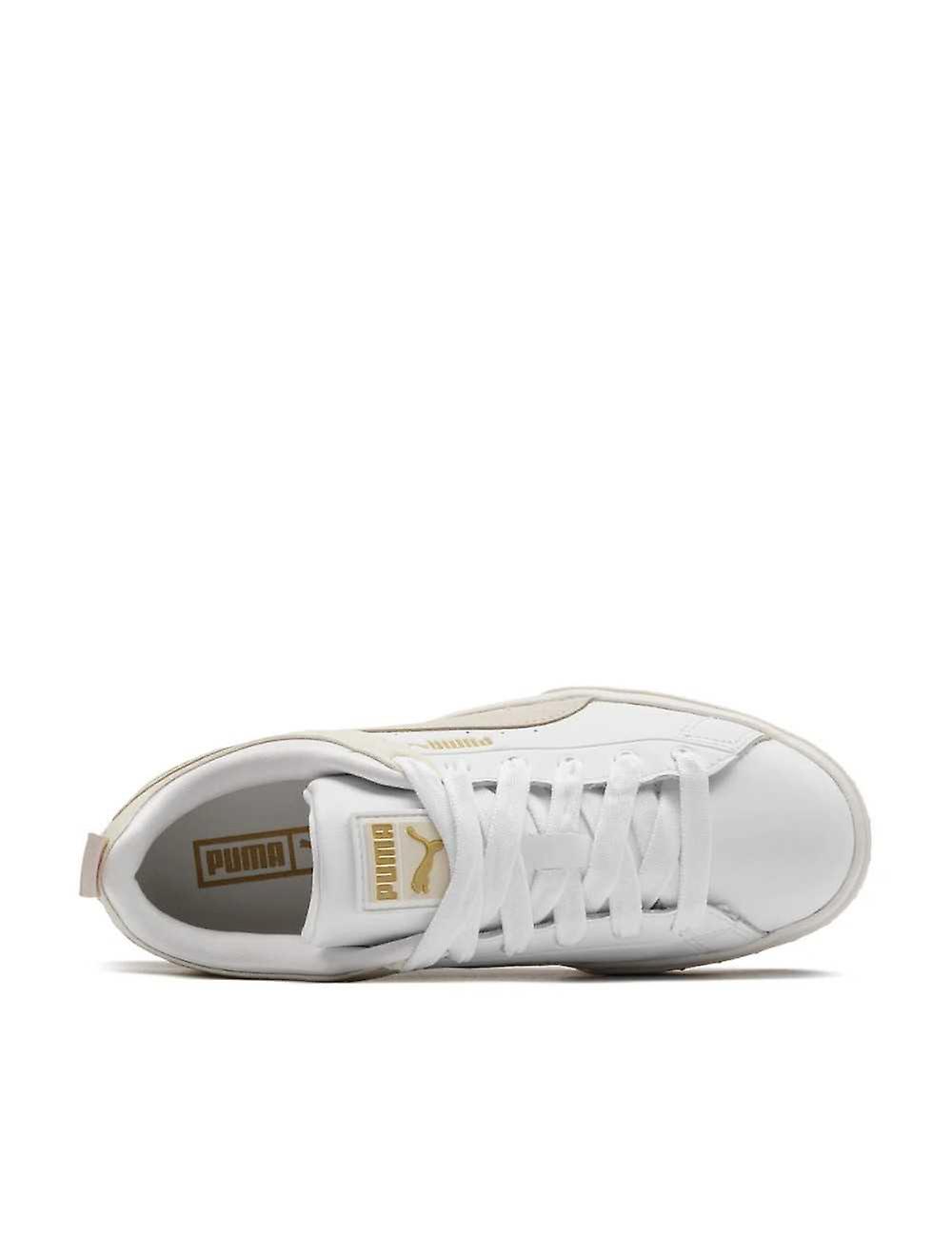 Puma Mayze Raw Muted Women's Shoes White Grey Leather | Fruugo UK