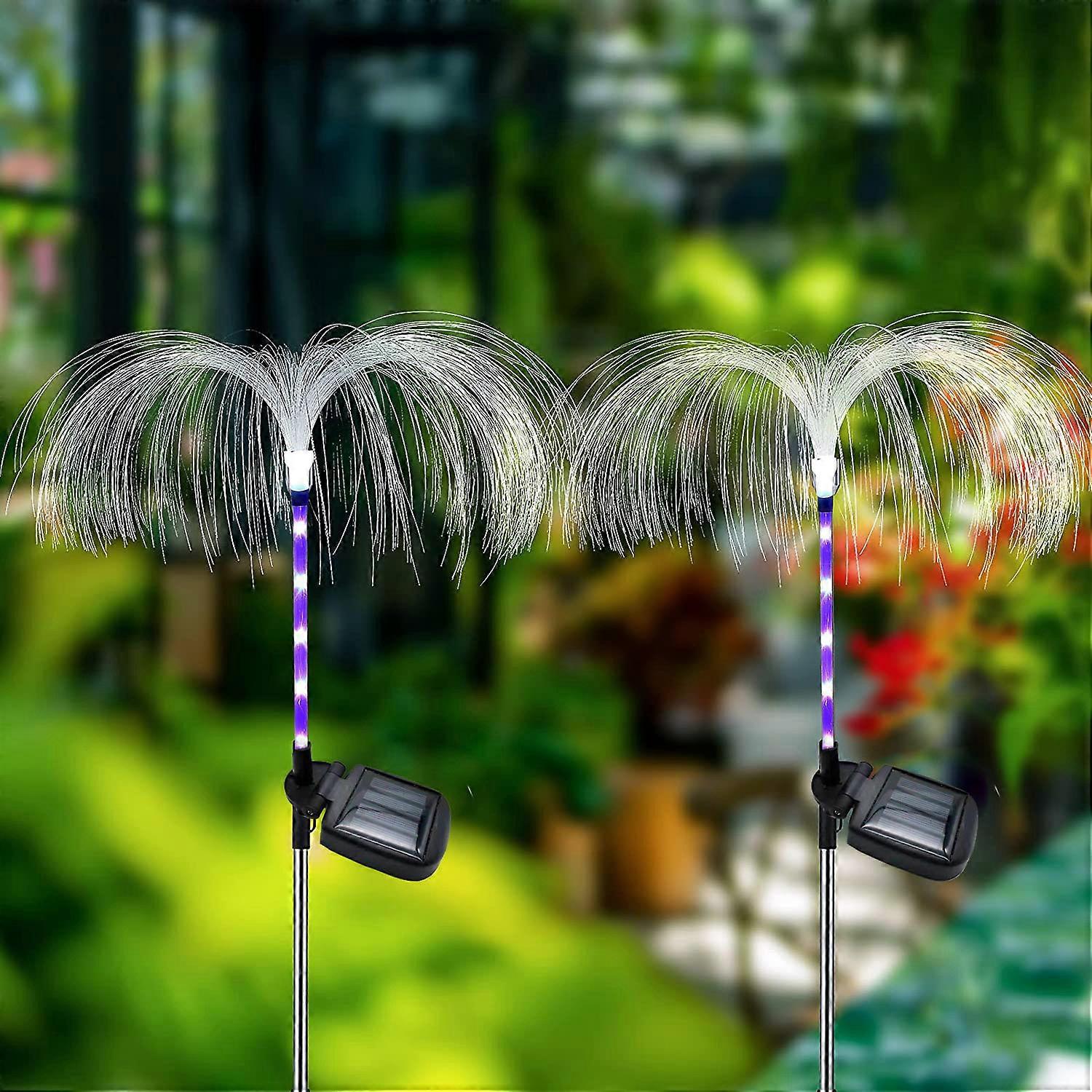 Solar Fiber Optic Jellyfish Earth Plug Light Solar Fiber Optic Lawn ...