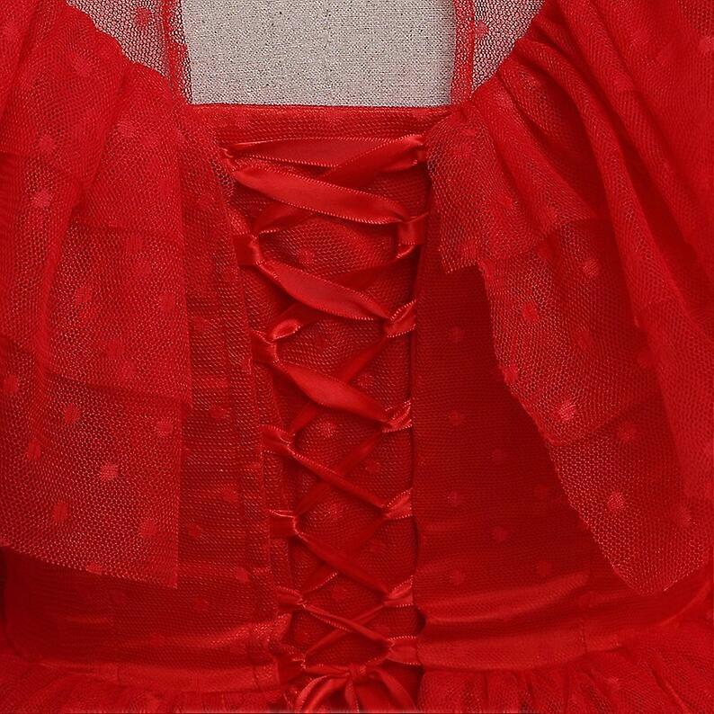 Beetlejuice Lydia Deetz Cosplay Costume Tim Burton Red Gothic Wedding ...