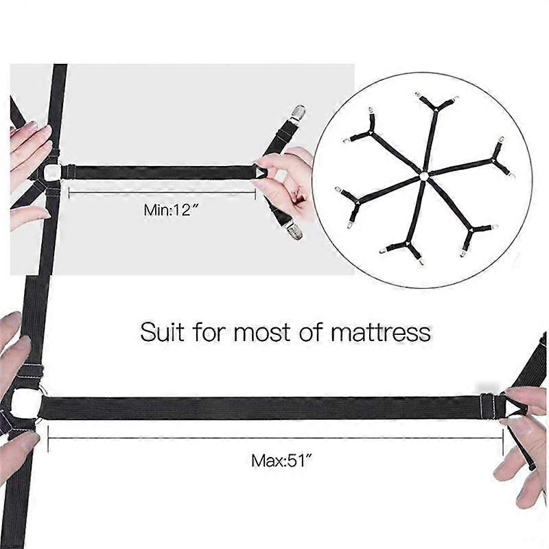 4Pcs Sheet Holder Adjustable Elastic 12 Clips To Fix Mattress Cover ...