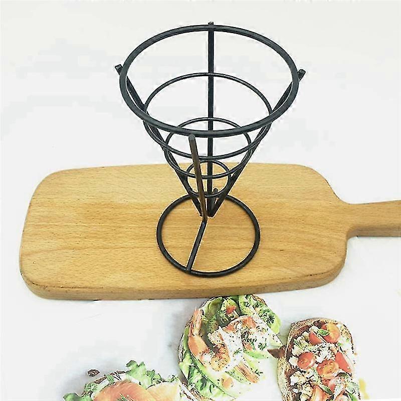 6 Pcs Wire Metal Food Racks Cone Fried Basket Serving Chips Stand ...
