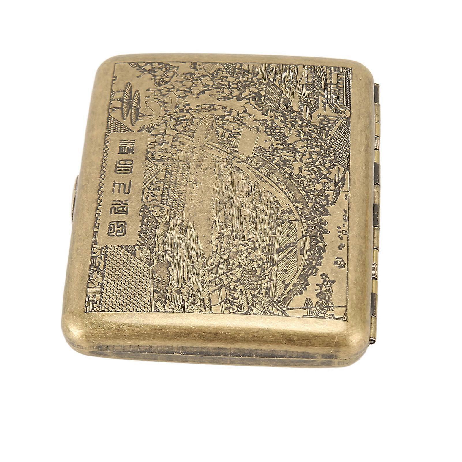 Metal Cigarette Case 20 Capacity Double Sided Spring Clip Open Portable ...