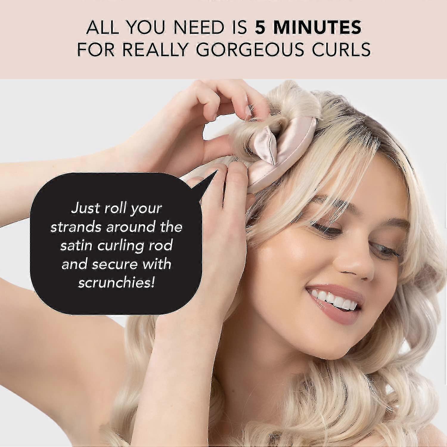 Kitsch Heatless Hair Curler For Long Hair | Satin Covered Heatless Hair ...