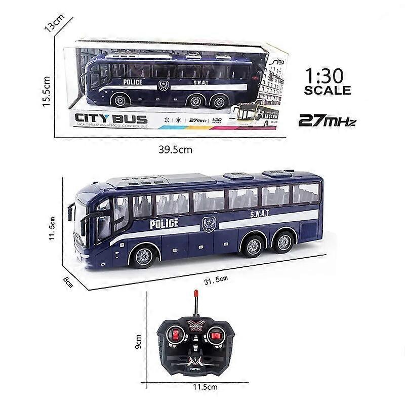 1/30 Kids Toy Rc Car Remote Control School Bus with Light Tour Bus 2.4G ...