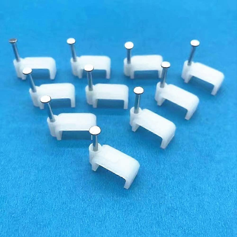200 PCS 8mm Flat Ethernet Cable Wire Clips Single Coaxial Cable Clamps ...