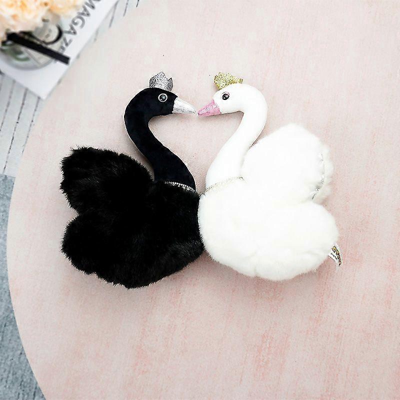 GaiBoSi28cm white and black swan plush toy stuffed soft animal crown ...