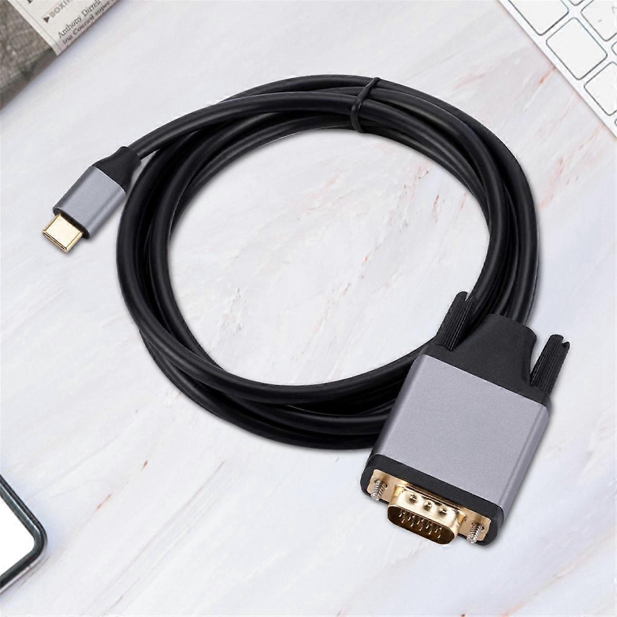 TYPE C to VGA Cable USB 3.1 to VGA Adapter 10Gbps HD Screen Cord for PC ...