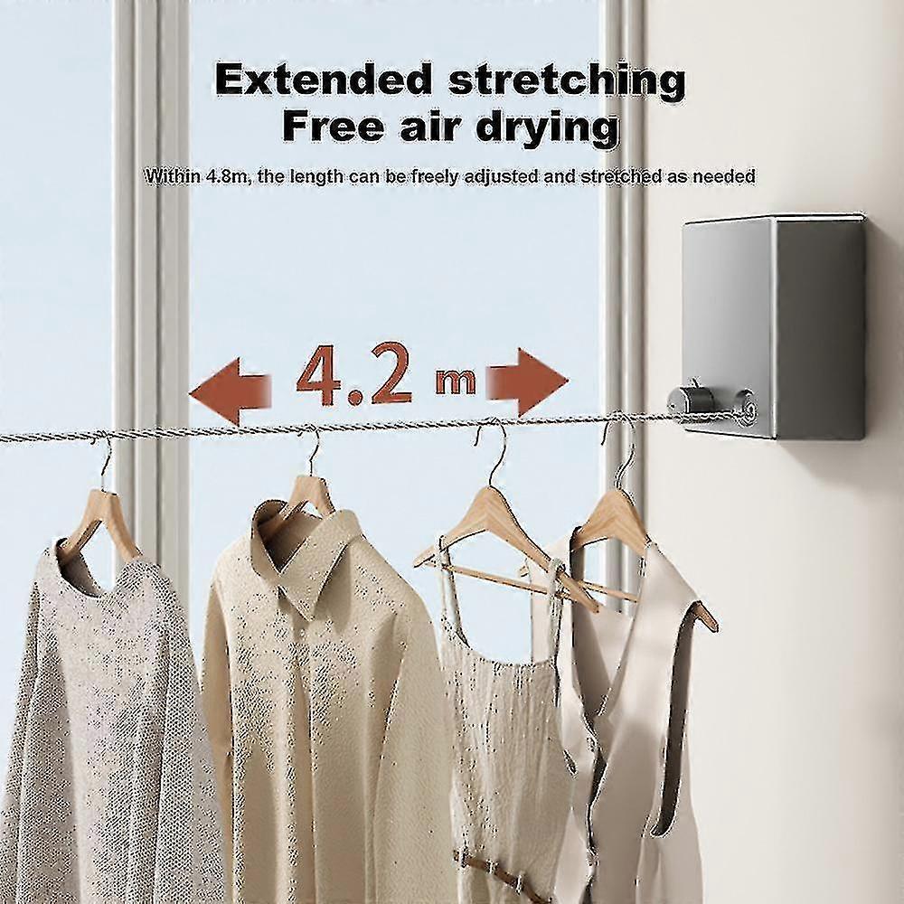 Home Retractable Clothesline Load-bearing Household Clothes String For ...