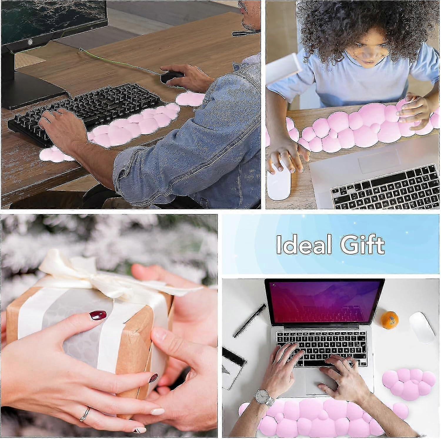 Keyboard Cloud Wrist Rest 2 Pieces, High Density Memory Foam Keyboard ...