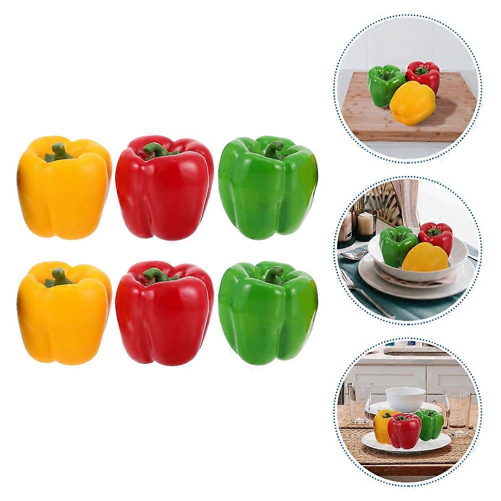 6Pcs Artificial Bell Peppers Simulation Bell Peppers Fake Vegetable ...