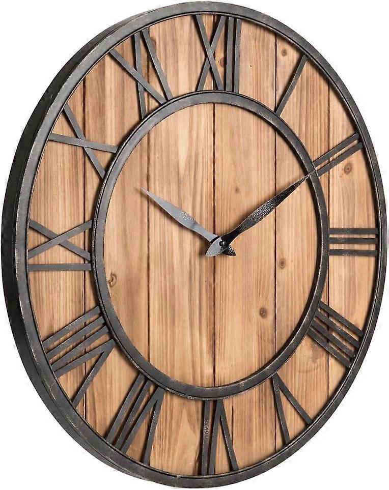 Clocks Rustic Farmhouse Barn Vintage Bronze Metal and Large Oversized ...
