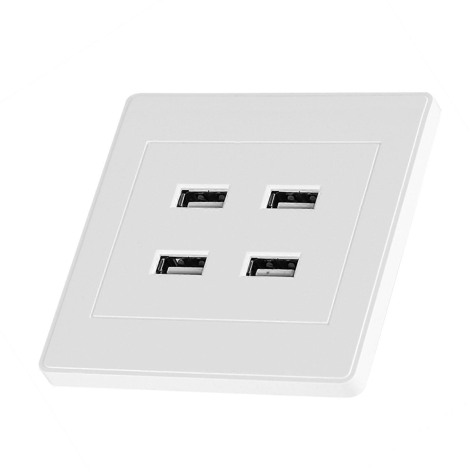 Home Office Wall Mounted Power Socket with 4 USB Ports, DC 5V Outlet ...