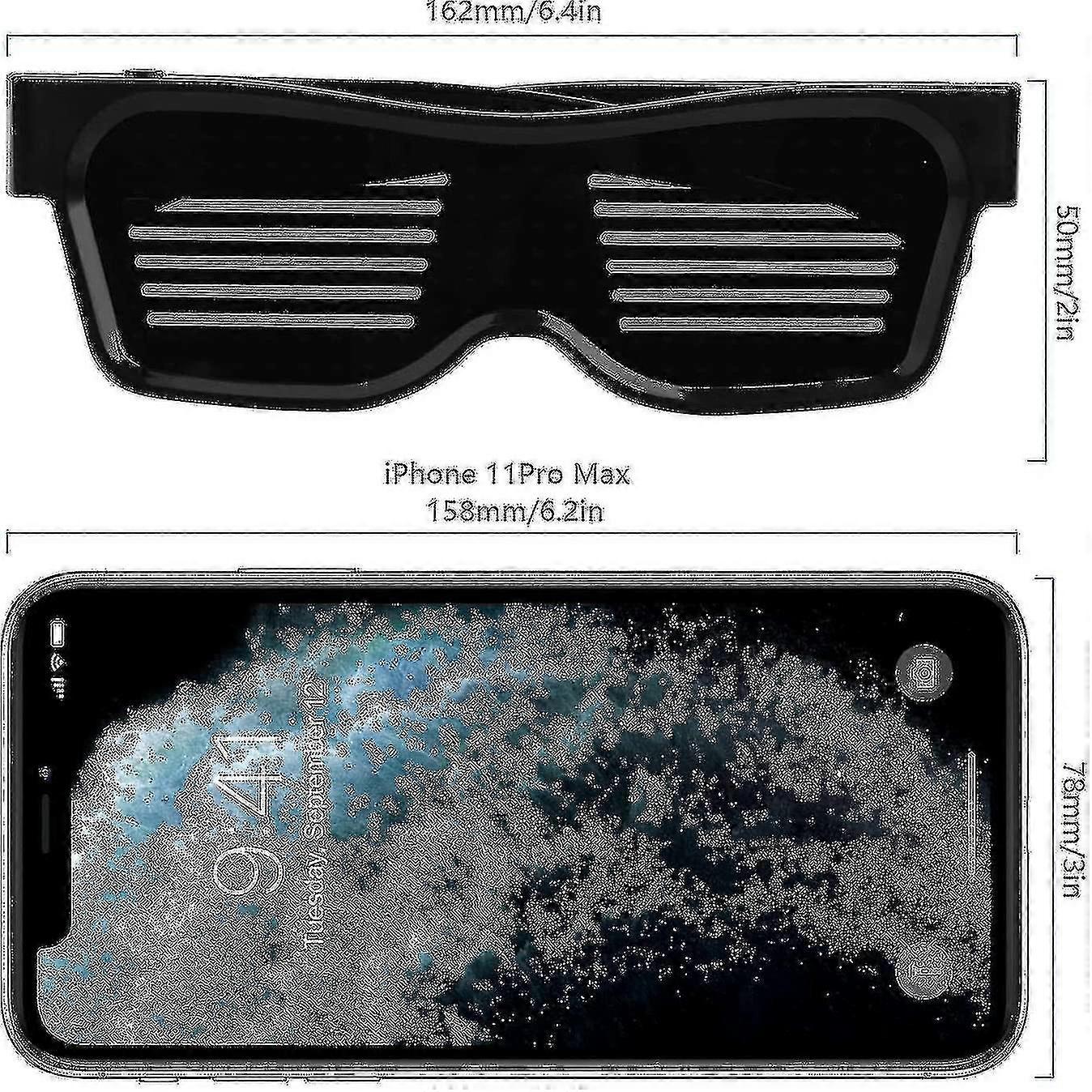 Led Glasses Bluetooth App Connected Led Display Smart Glasses Diy Funky ...