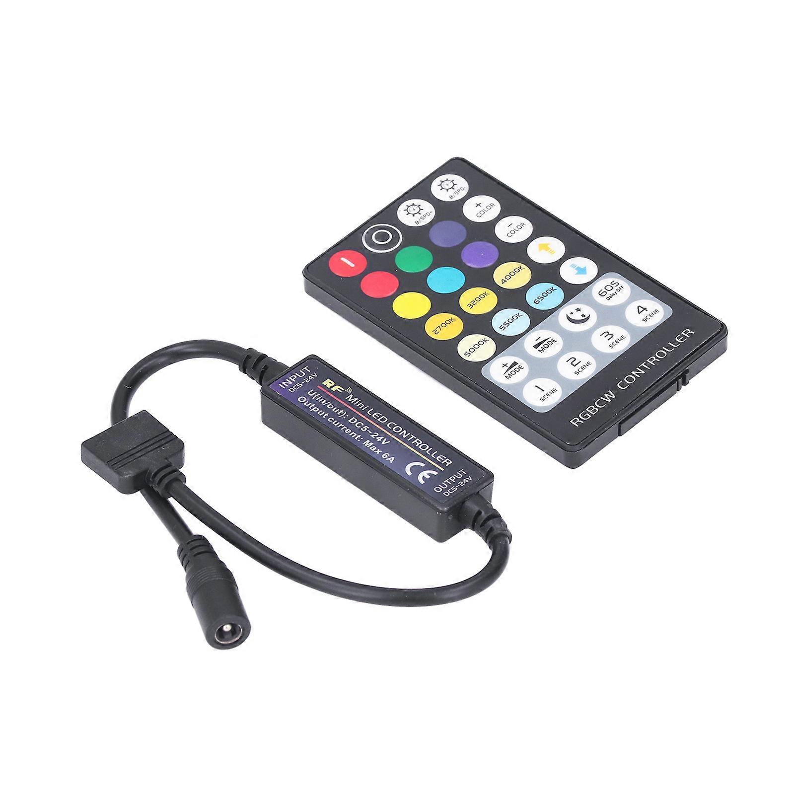 LED Controller Wireless RF 5 in 1 Mini Full Touch LED Light Bar 28 Keys ...