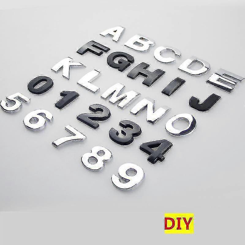 Car Styling 25mm/45mm 3d Diy Letters Alphabet Emblem Chrome Car ...