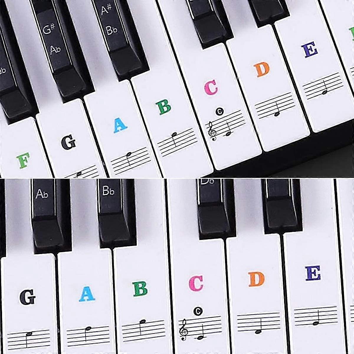 Piano Key Stickers For 37/49/54/61/88 Keys, Music Piano Keyboard ...