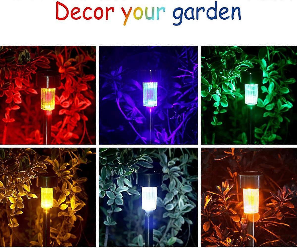 Colorful Outdoor Solar Light 12 Pcs Stainless Steel LED Garden Light ...