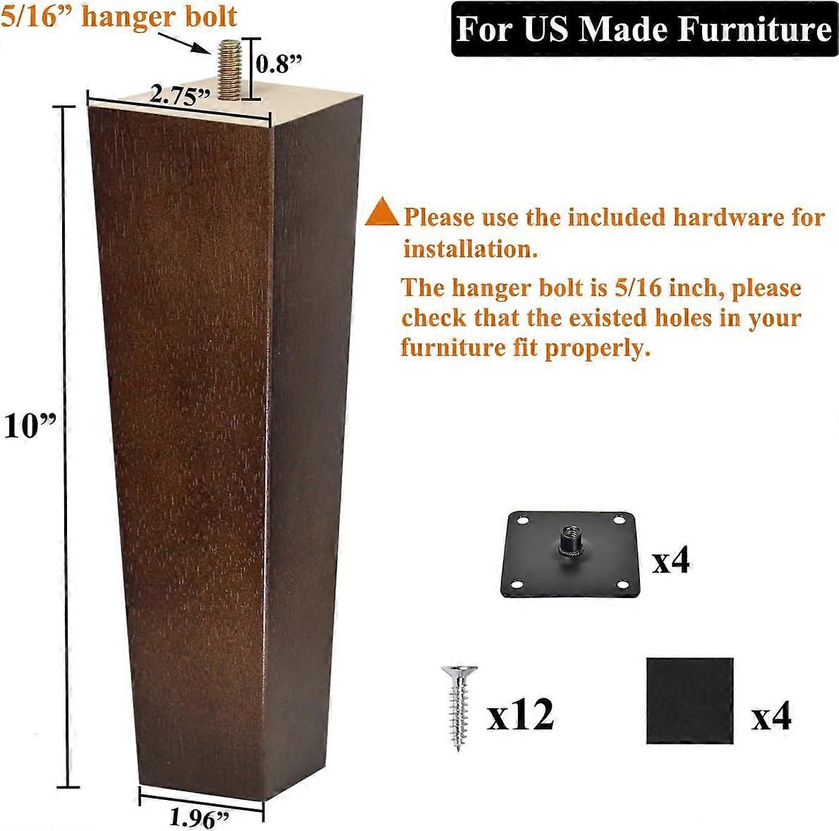 AORYVIC Sofa Legs Square Bed Feet 2 inch Wood Replacement Leg for ...