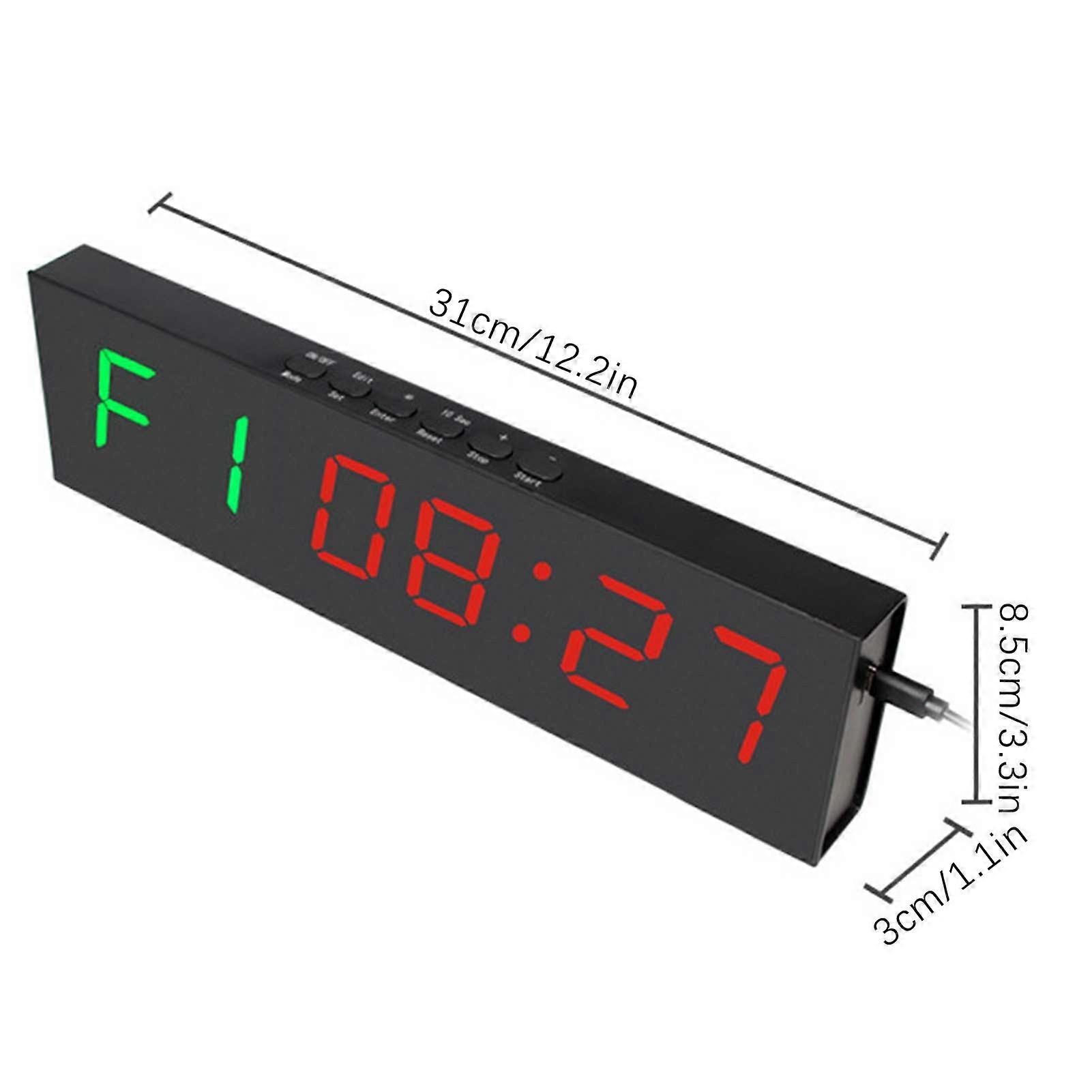 LED Large Screen Gym Timer 1.5Inch Digital Training Studying Count Down ...