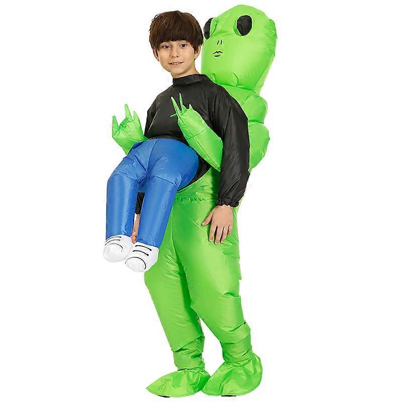 Green Alien Carrying Human Costume, Inflatable Alien Costume for Kids ...