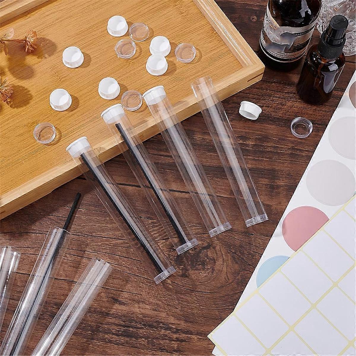 20 Pack Clear Plastic Tube Empty Storage Tubes with Lid 5 Inch Long ...