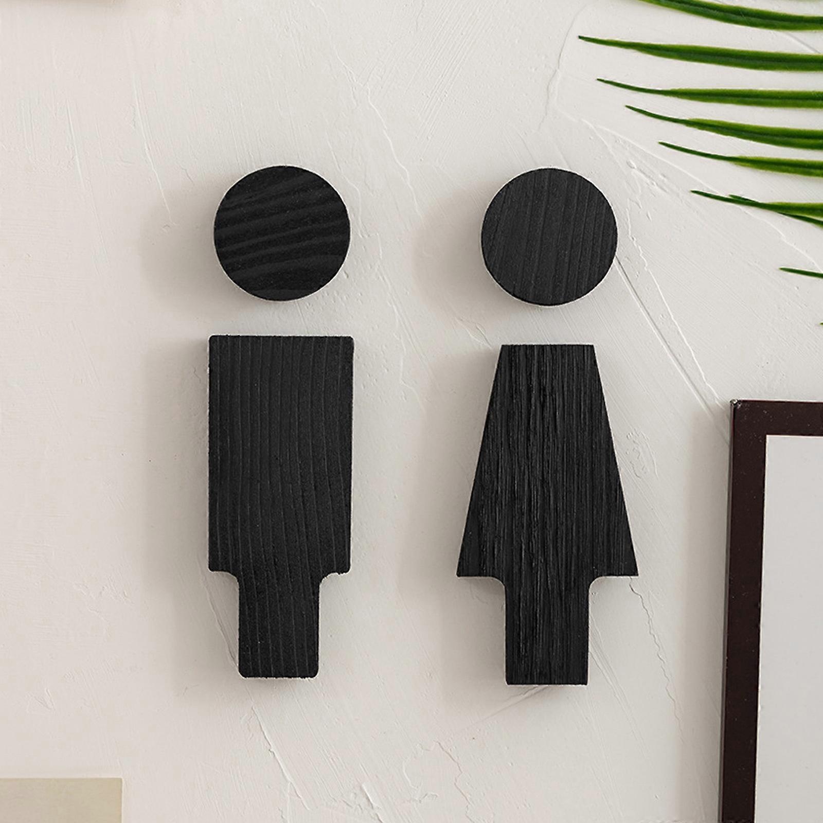 Men's and Women's Restroom Signs Set Toilet Sign Wood Bathroom Door ...