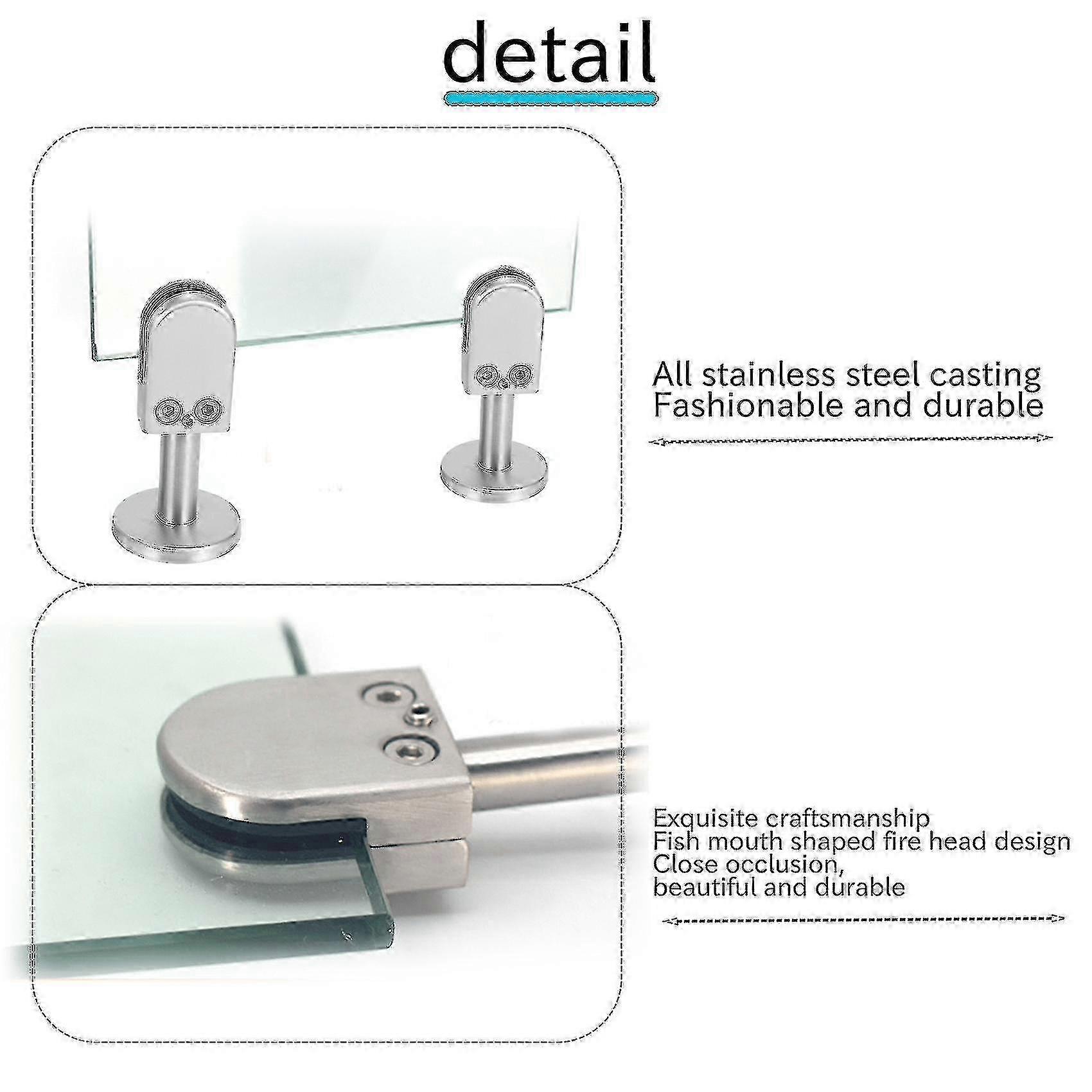 4 Pcs Glass Clamps 304 Glass Bracket Adjustable Glass Clip 8mm Glass ...
