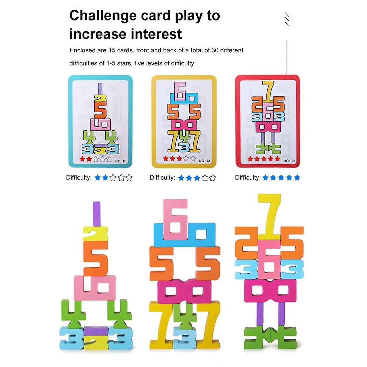 Number Stacking Blocks Wooden Building Blocks Toddler Toys Preschool ...