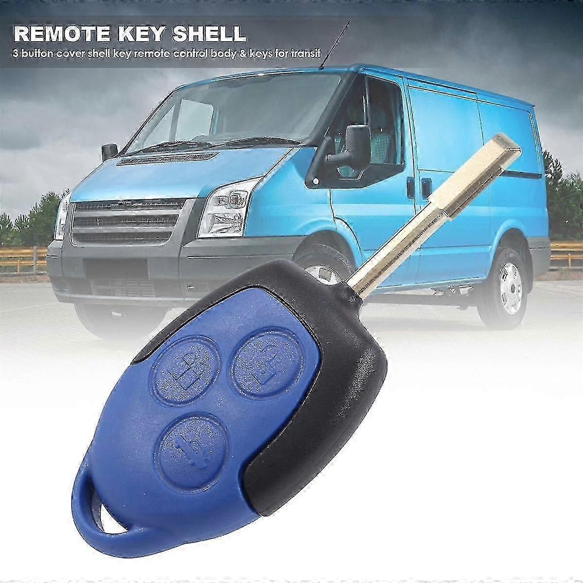 Ford Transit Blue3-Button Remote Key Fob Cover Shell & Replacement Keys ...