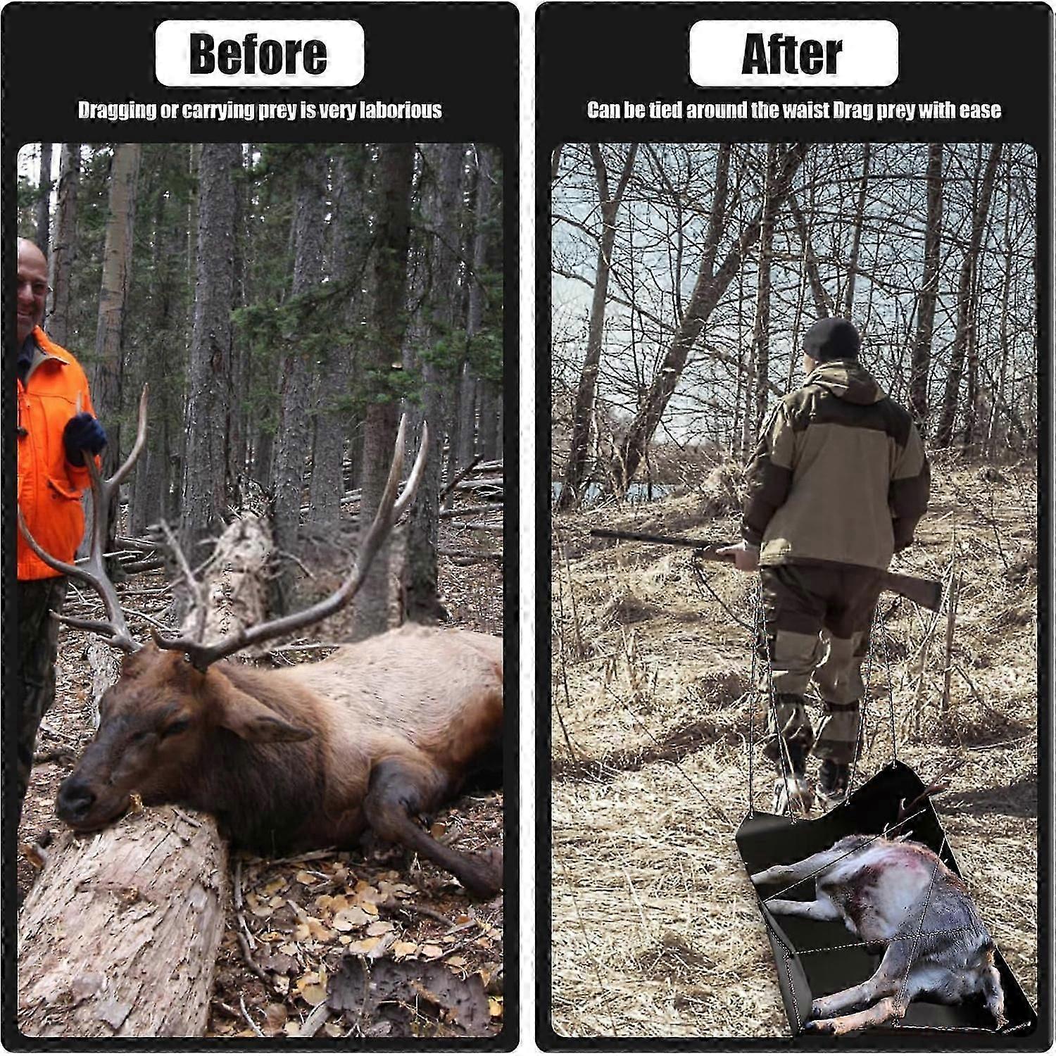 Deer Drag Sled Portable Heavy Duty Hunting Game Sled with Pull Rope for ...