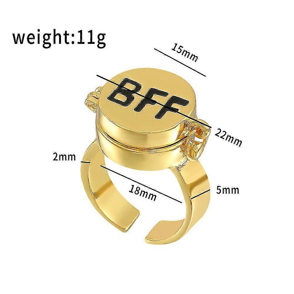 2pcs Spongebob Bff Rings For 2 Best Friends Cute Anime Rings For ...