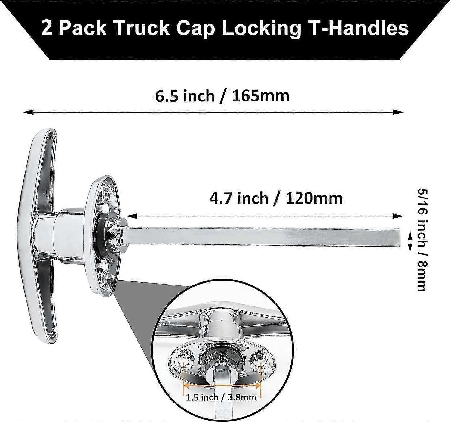 Truck Cap Locking T-Handles 2 Pack Camper Topper Lock, Silver T Handle ...