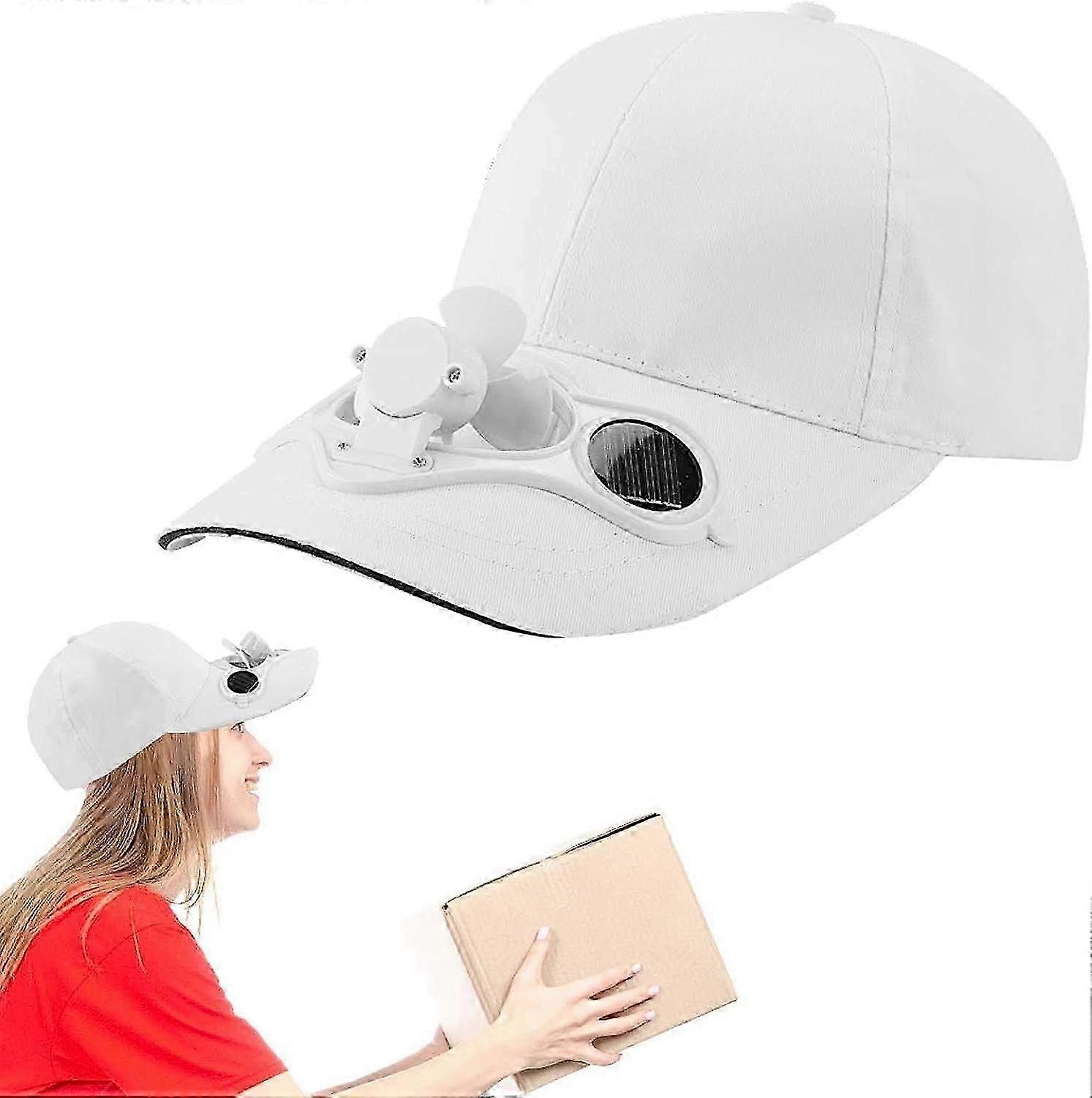 white fan cap solar fan cap summer fan cap baseball cap golf cap solar ...