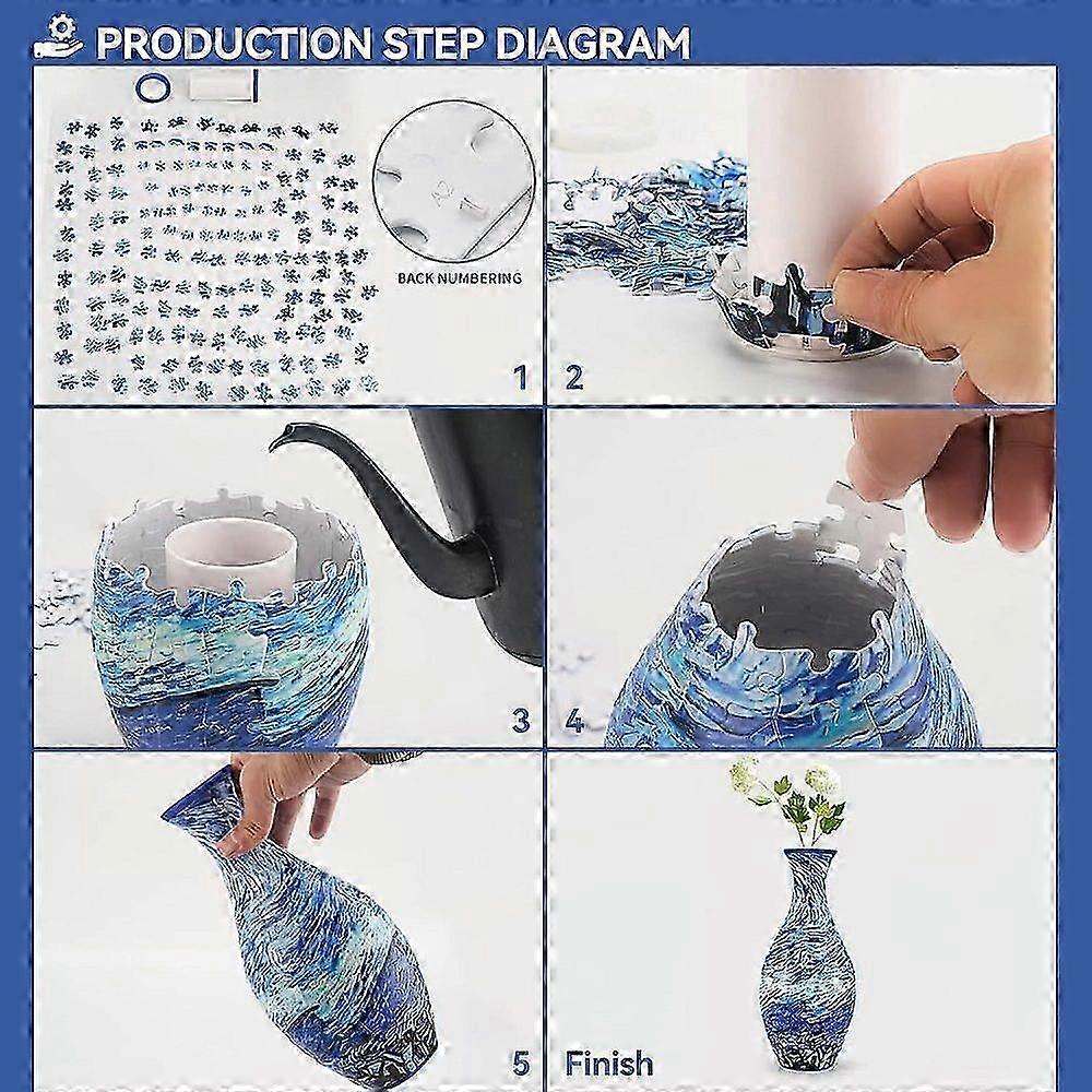 2025 3D Unique Puzzle Vase Porcelain Theme Puzzle 160Pcs DIY Jigsaw ...