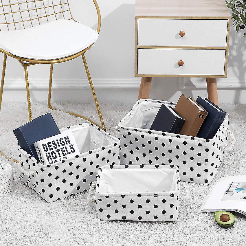 Foldable Storage Box With Linen Stitching Fabric Storage Basket ...