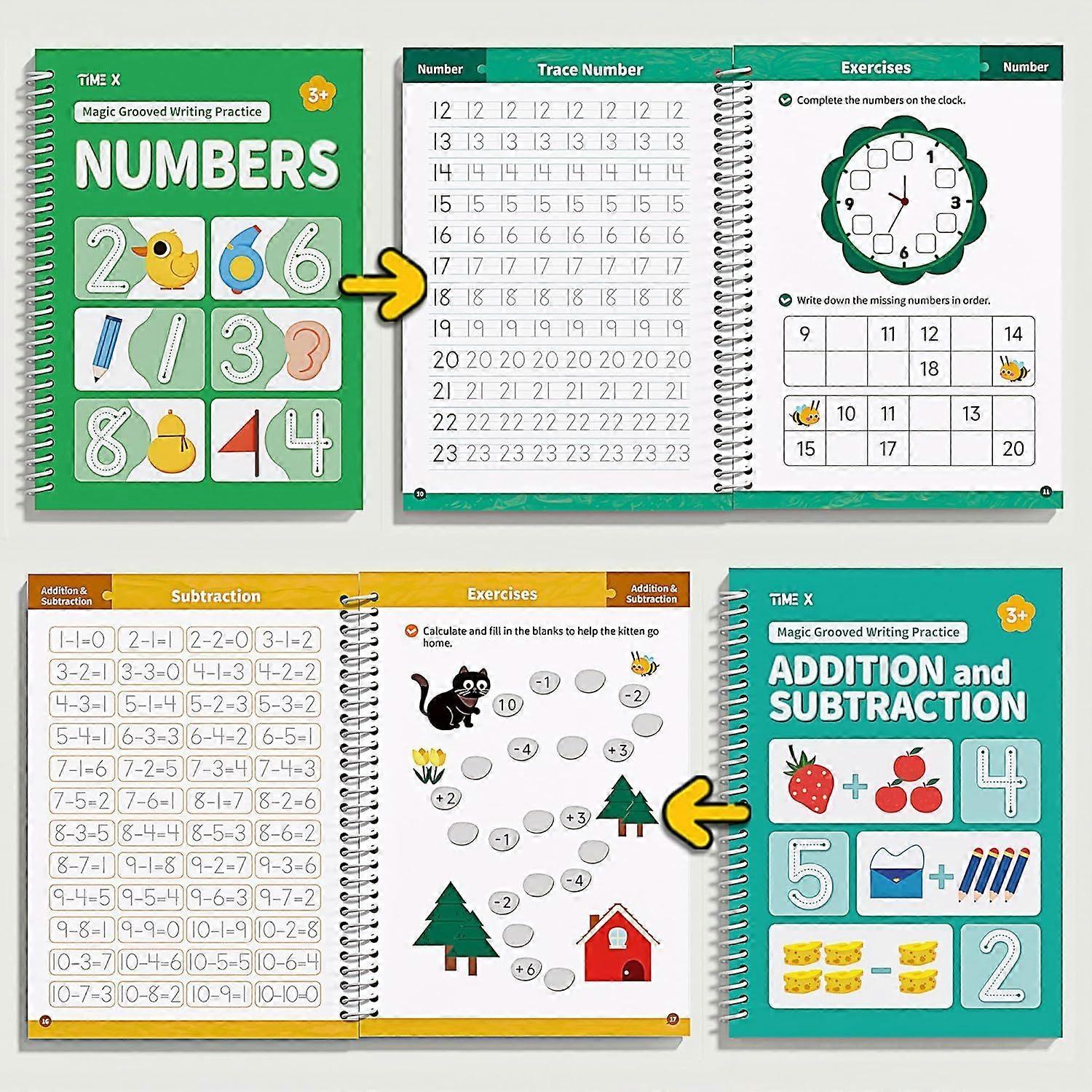 Magic Grooved Writing Practice Books, Reusable Handwriting Practice ...