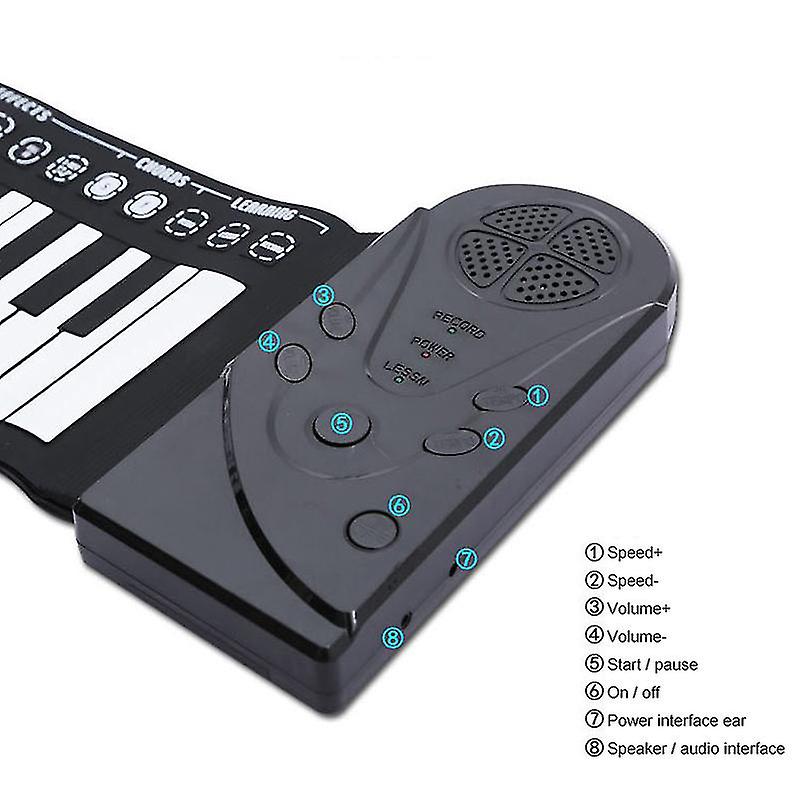 Portable Rolled Piano 49 Keys Soft Silicone Digital Piano With Foldable ...