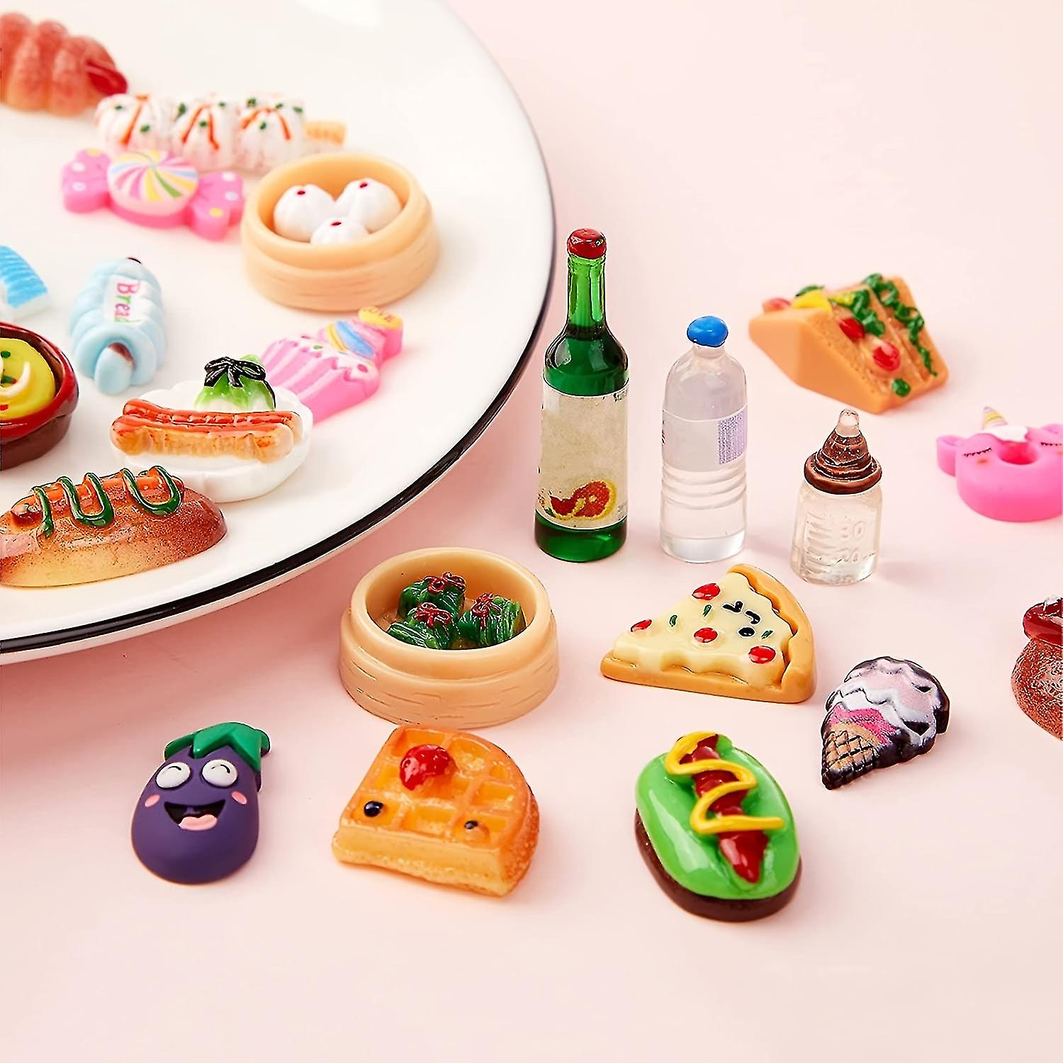 100pcs Miniature Food Modle For Dollhouse, Mini Food Drinks Bottle ...