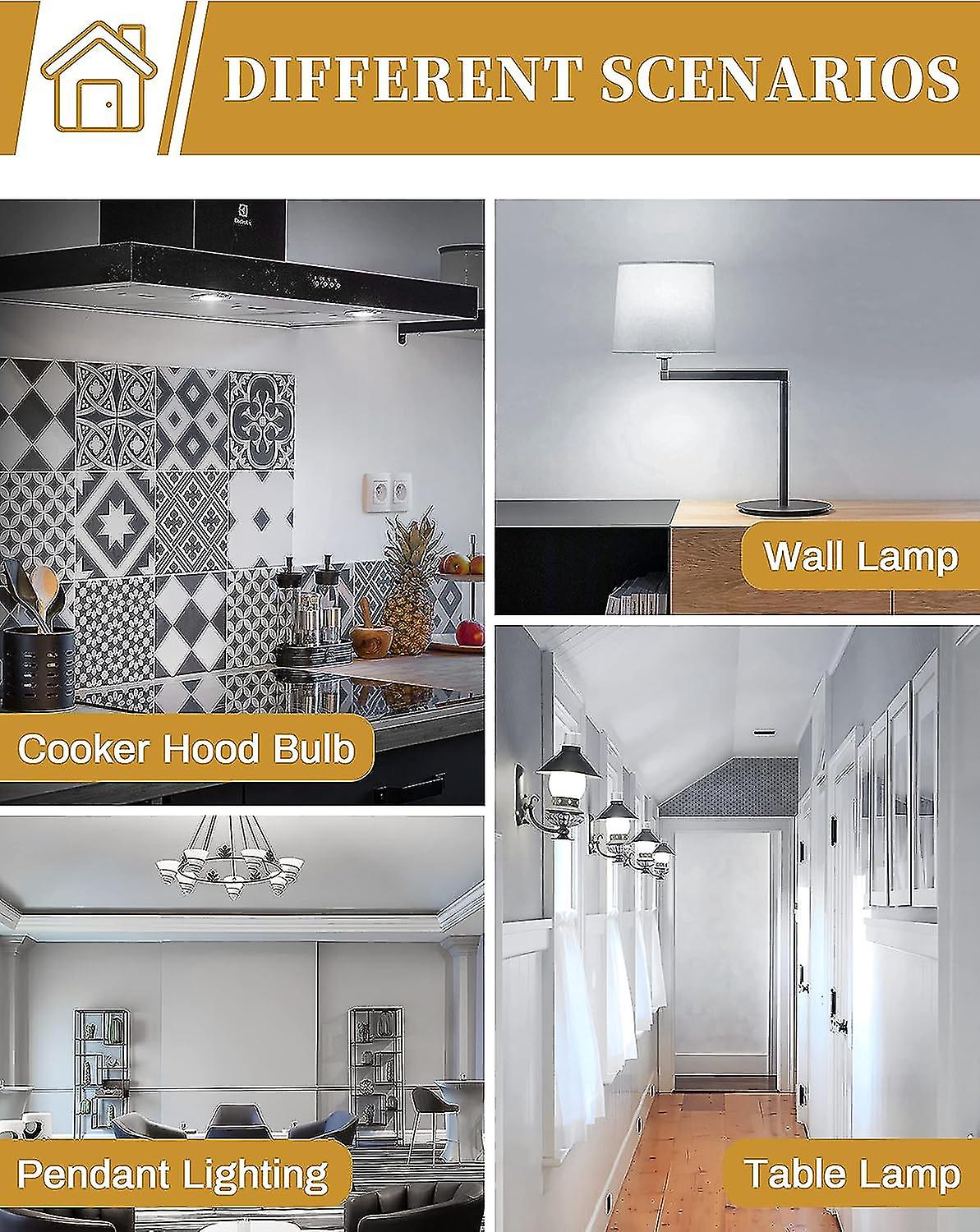 40w Incandescent Replacement Cooker Hood Light Bulb, E14 T25 Led 4w ...