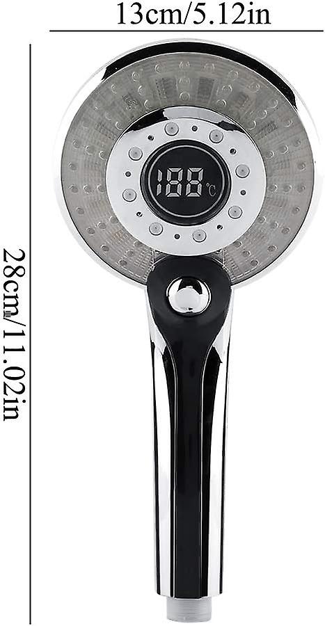 Shower Head, 3 Spray Modes Digital Display Handheld Shower Head with 3 ...