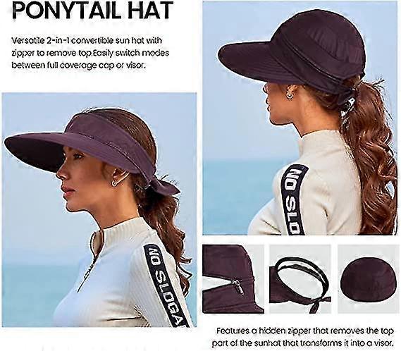 Hats For Women Upf 50+ Uv Sun Protective Convertible Beach Visor Hat ...