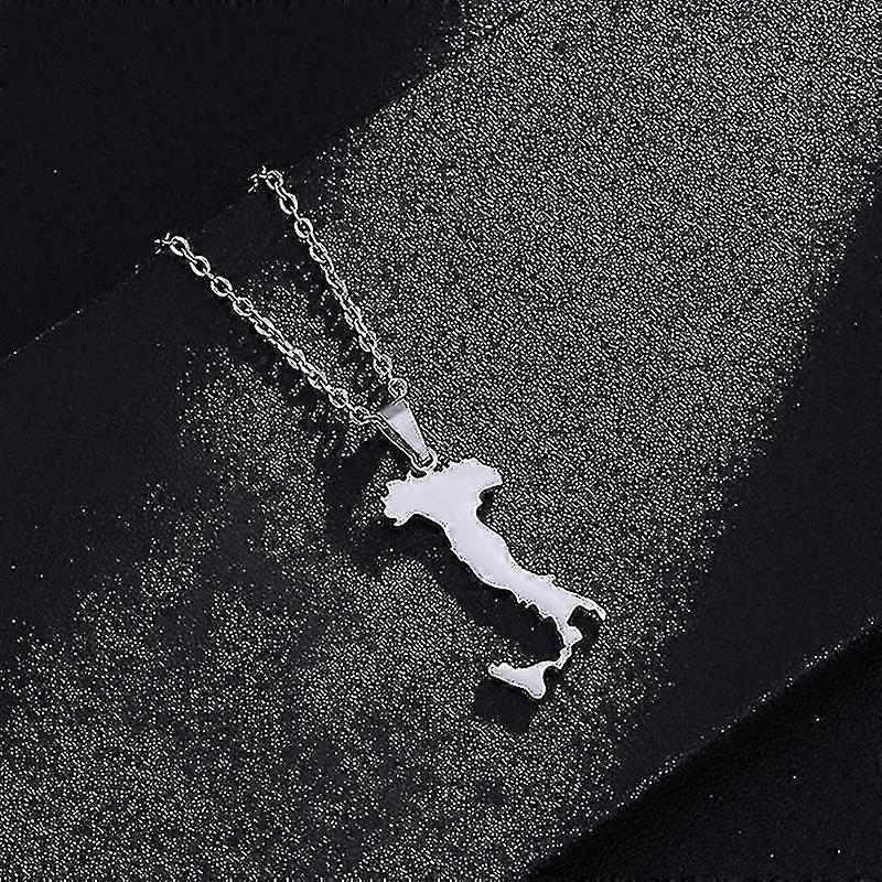 Italy Map Pendant Necklaces For Womenmen Silver Colorgold Color ...