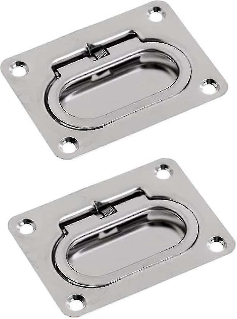 Boat 2 Pack Stainless Steel Marine Handles Boat Flush Locker Recessed Lift Pull Flush Ring Pull ...