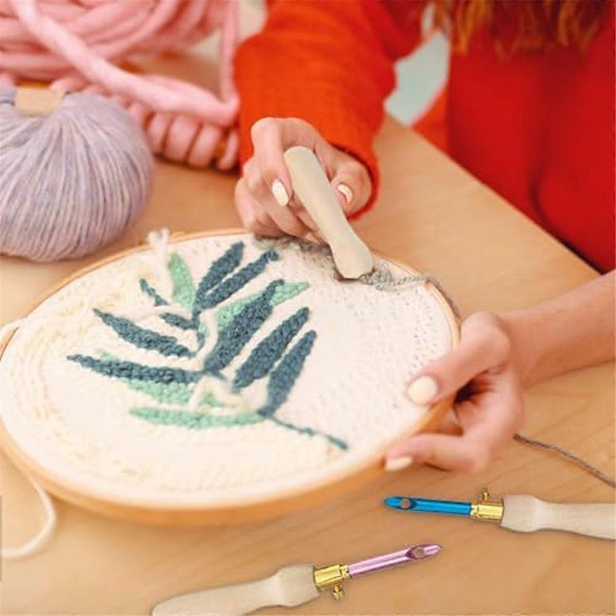 35Pcs Punch Needle Kit,Punch Needle Tool Adjustable Punch Needle ...