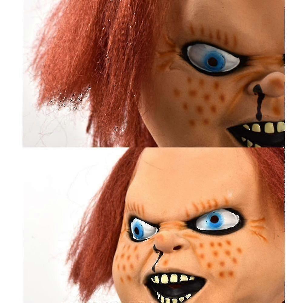 Full Overhead Chucky Costume Latex Mask Adult Mens Fancy Dress Costume ...