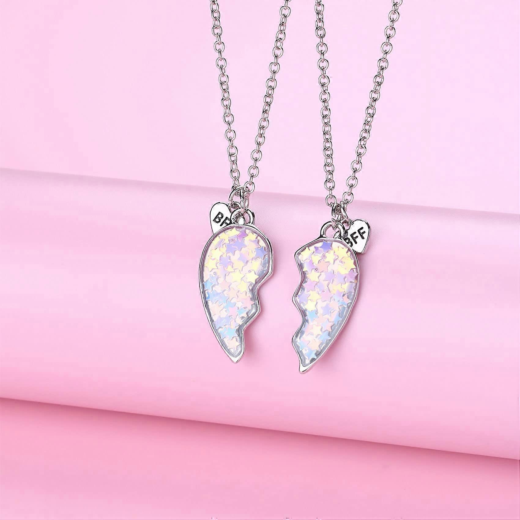 Best Friend Necklace - Friendship Necklace for 2 Girls, Magnetic Heart ...